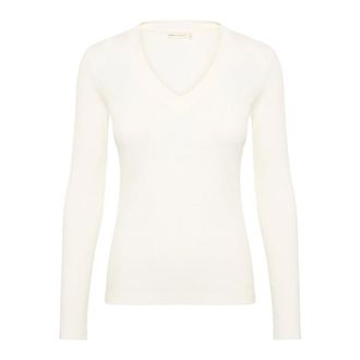 Inwear V-Ausschnitt Langarm Top Whisper White - - Tops - Damen - Wei&szlig; - 3XL