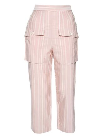 Chloé pantalon court à rayures (2024) - Rose