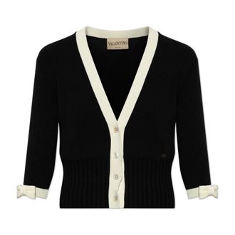 Valentino Garavani Kurz&auml;rmliger Cardigan - - Knitwear - Damen - Schwarzk - S