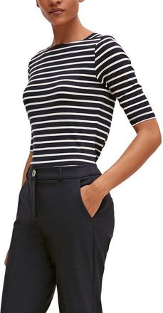 Comma Kurzarmshirt mit Streifen und slim fit