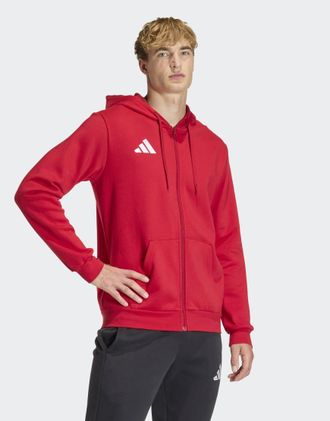 adidas Entrada26 - Sweat &agrave; capuche &agrave; fermeture &eacute;clair - Rouge vif 2 /blanc