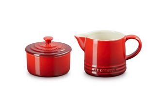 LE CREUSET Le Creuset Steingut Signature Creme- und Zucker-Set, kirschrot