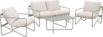Sweeek Gartenlounge-Set aus Stahl f&uuml;r 4 Personen Khaki / Beige