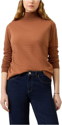 QS by s.Oliver Strickpullover braun,Casual,Viskose,Unifarben,Stehkragen,Langarm,Slim Fit