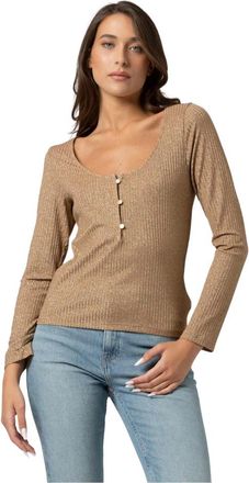 Kocca Femme, Tops, Brun, Taille: 36 FR Haut D&eacute;collet&eacute; Drap&eacute; D&eacute;contract&eacute; &agrave; Effet C&ocirc;tel&eacute;