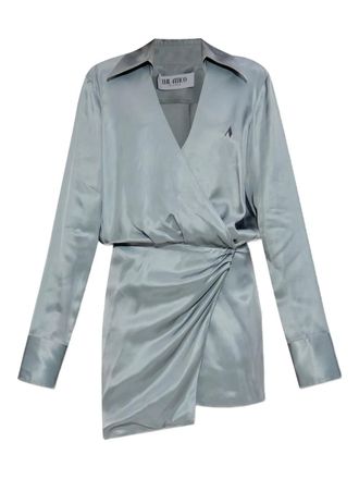 The Attico Minikleid in Wickeloptik - Blau