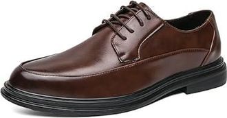 Generic Chaussures Oxford for Hommes à Lacets, Bout Rond, en Cuir végétalien, Bout Tablier, Chaussures Derby antidérapantes, Talon Bloc, for Bal de Promo(Marr
