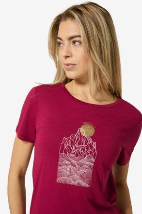 super.natural T-Shirt f&uuml;r Damen, Merino PREIKESTOLEN CLIFFS Berg Motiv, casual