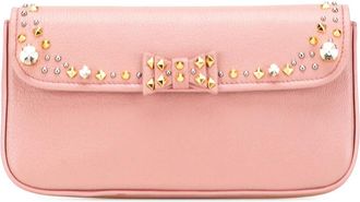 Miu Miu Clutches - Goatskin Madras Crystal Studded Clutch - Gr. unisize - in Gold - f&uuml;r Damen