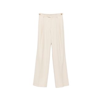 Berwich Herringbone Pleated Trousers