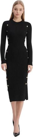 Guess Femme, Robes, Noir, Taille: 42 FR Robe boutonn&eacute;e