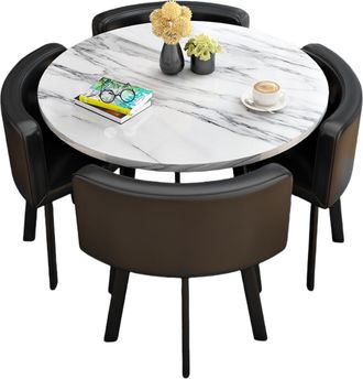 Generic B&uuml;rom&ouml;bel, 4 St&uuml;hle mit Tisch, Konferenztisch-Set, K&uuml;chentisch mit 4 St&uuml;hlen, platzsparender Empfangstresen, Fr&uuml;hst&uuml;ckstisch, Lounge- und Besprechungs