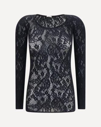 Wolford Infinite Rose Net long-sleeve Top Female L