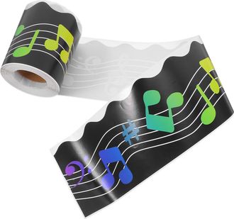 Cabilock VALICLUD Musiknoten Bord&uuml;renaufkleber 75cm X 21m Selbstklebend Wasserfeste Restaurant Wanddekoration f&uuml;r Pinnwand und Tafel Flexible Musikmotive f&uuml;r C