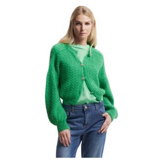 Kocca Femme, Pulls, Vert, Taille: 36 FR Charmant cardigan en maille à manches bishop