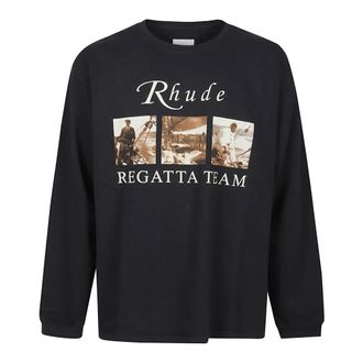Rhude Usvi Regatta Tour Langarm-T-Shirt - - Tops - Herren - Schwarzk - L