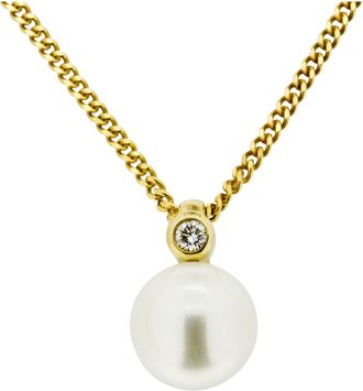 Orolino Halskette 585 Gold mit Brillant 0,03ct. + Perle wei&szlig; 7-7,5mm