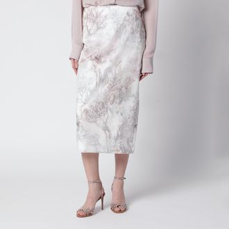 Max Mara Bleistiftrock aus bedruckter Gabardine und Organza