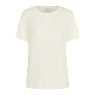 Kaffe Femme, Tops, Blanc, Taille: 36 FR Tee Top Simple en Craie