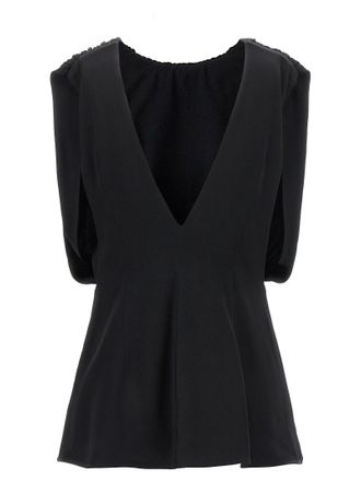 Jil Sander Crinkled Plastron Tank Top - Black