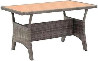 vidaXL Table de jardin Gris 120x70x66 cm R&eacute;sine tress&eacute;e