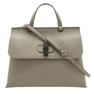Gucci Pre-owned Bamboo Daily Medium Leather Top Handle Bag - - Pre-owned - Damen - Grau - ONE SIZE