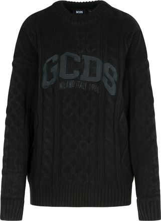 GCDS pull à maille torsadé - Noir