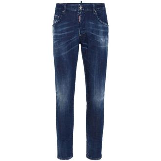 Dsquared2 Homme, Jeans, Bleu, Taille: S Slim Cut Navy Blue Denim Jeans