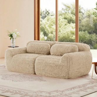 Generic Modulares 2-Sitzer-Sofa ohne Rahmen - Weicher, elastischer Schaumstoff - Freie und rutschfeste Konfiguration - Mit Kissen - Ideal f&uuml;r Wohn- oder Schla
