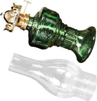 Cabilock Vintage Petroleumlampe Kerzenlaterne Retro Kerosinlampe mit Glaslampenschirm und Aluminium für Outdoor Camping und Indoor Dekoration Wetterfest Einfac