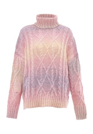Mymo Rollkragenpullover Damen Regenbogen