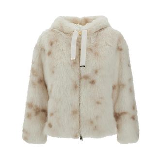 Herno Faux Luchs Kunstpelz Kapuzenjacke - - Jackets - Damen - Wei&szlig; - S