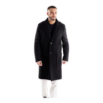 Paolo Pecora Einknopf Wollmischmantel - - Coats - Herren - Schwarzk - L
