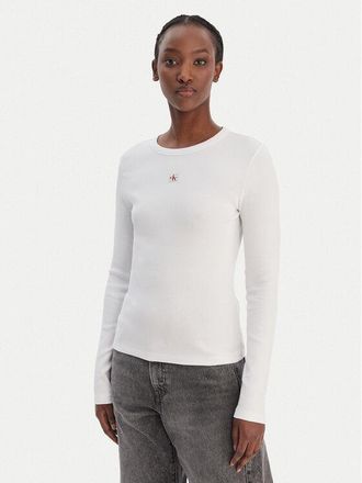 Calvin Klein Jeans Bluse LV047E205G Wei&szlig; Slim Fit