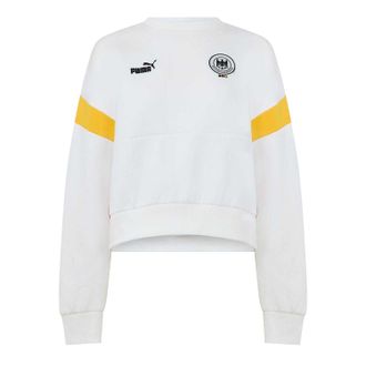 Puma Dhb Archive Kurzes Sweatshirt f&uuml;r Damen, Rundhalsausschnitt (Wei&szlig;/Schwarz)