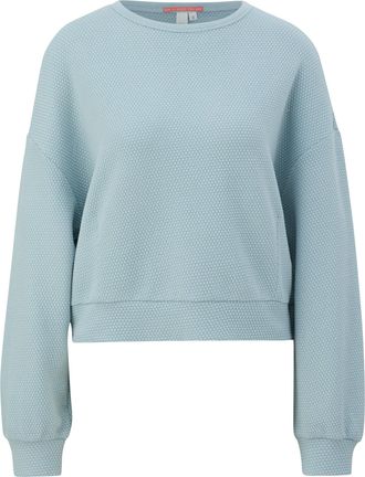 QS by s.Oliver Damen 2147730 Sweatshirt mit Struktur, türkis 6103, 36
