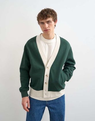 Topman Gilet r&eacute;tro coupe classique - Vert fonc&eacute;