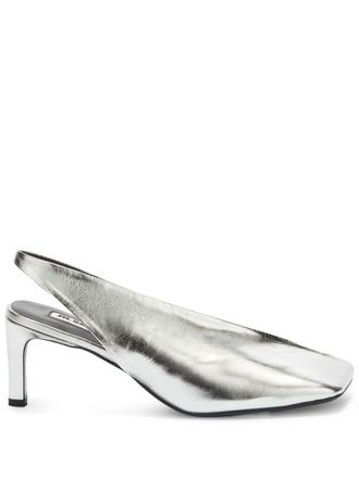 Jil Sander escarpins en cuir à bout carré 70 mm - Gris