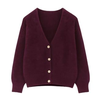 Tiffany & Co. Femme, Pulls, Violet, Taille: ONE Size Cardigan Mohair Aubergine