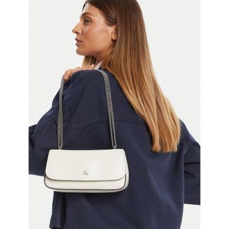 Calvin Klein Handtasche Calvin Klein Ck Convertible Chain Small Bag LV04F3172G Wei&szlig;