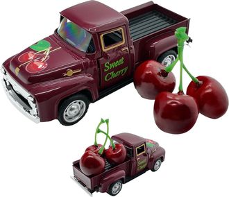 Generico LKW-Dekoration, kleiner LKW mit 3 k&uuml;nstlichen Fr&uuml;chten, kreatives Fahrzeug, Tischdekoration f&uuml;r Zuhause, K&uuml;che, B&uuml;cherregal, Klassenzimmer, Bauernhof,