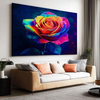 Generic Wandbilder Gro&szlig; 70 x 50 cm XXL Schlafzimmer Home Deko Wohnung Bild Wohnzimmer Fotoleinwand Wand Bilder Leinwand Wall Decor - Fantasie &Ouml;lgem&auml;lde Regenb