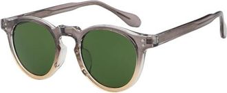 Generic Lunettes de soleil en acétate rétro pour femmes bleu vert lunettes de soleil rondes pour hommes Uv400 style dété homme, gris, marron vert, taille uniq