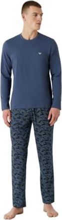 Emporio Armani Ensemble de Pyjama pour Homme, Imprimé Camou/Indigo, S (Lot de 2)