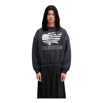 Rhude Banner Crewneck - - Sweatshirts & Hoodies - Herren - Schwarzk - L