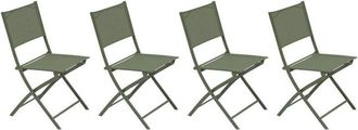 Hesperide Lot de 4 chaises de jardin Modula pliables vert laurier - Hesp&eacute;ride