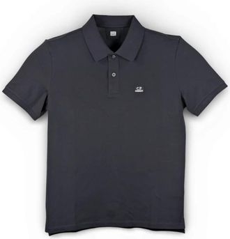 C.P. Company C.p. Company, Homme, Tops, Bleu, Taille: M Polo Manches Courtes en Piqu&eacute; Stretch
