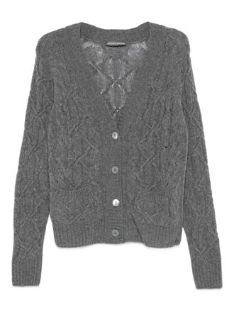 Ermanno Scervino cardigan en maille torsad&eacute;e - Gris