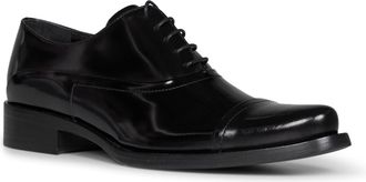 Prada Brushed Leather Oxford - Black