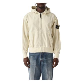 Stone Island Homme, Sweatshirts et sweats &agrave; capuche, Blanc, Taille: XL SweaT-shirt zipp&eacute; Panama
